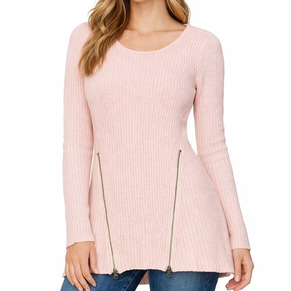 Guess | Sweaters | Guess Pink Knit Womens Sweater Wzippers Sz S M ...